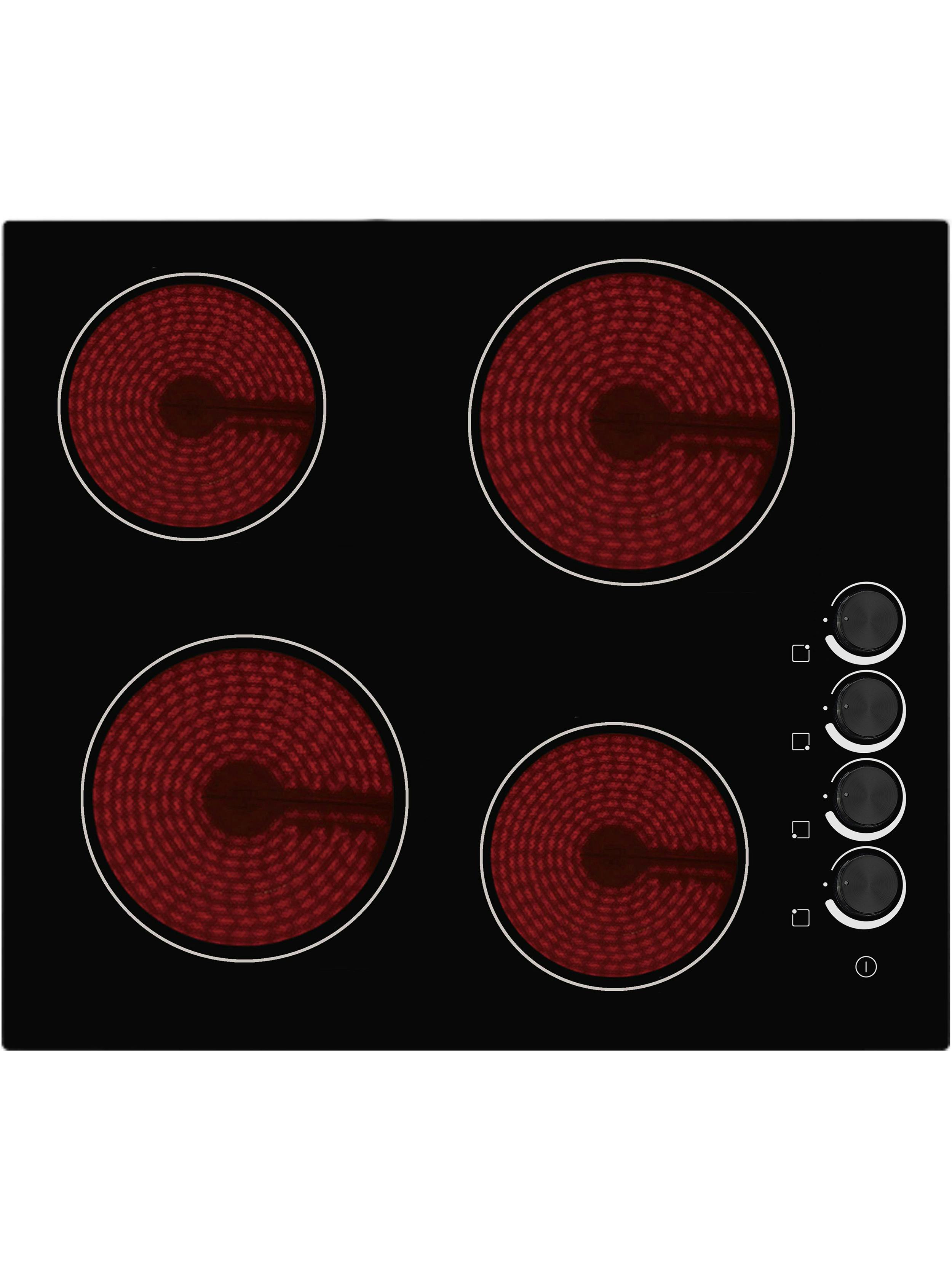 MyAppliances ART291002 60cm 4 Zone Ceramic Hob Knob Control Black